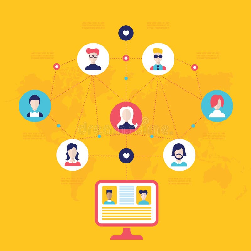 Social Network Technology Concept Computer and User Communications on ...