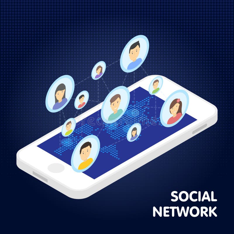 Social Network and Technology Concept Global Communication by Smart ...
