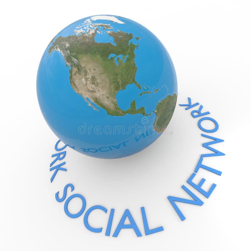 GLOBAL 3d Text. Earth Globe Replacing Letter O Stock Illustration ...