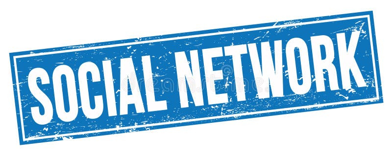 SOCIAL NETWORK Text on Blue Grungy Rectangle Stamp Stock Illustration ...