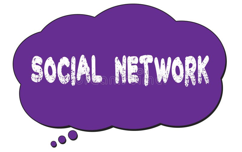SOCIAL NETWORK Text Written on a Violet Cloud Bubble Stock Illustration ...