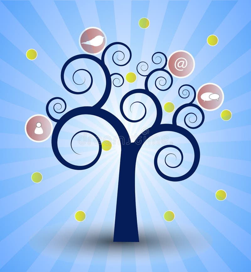 The social network tree stock illustration. Illustration of social ...