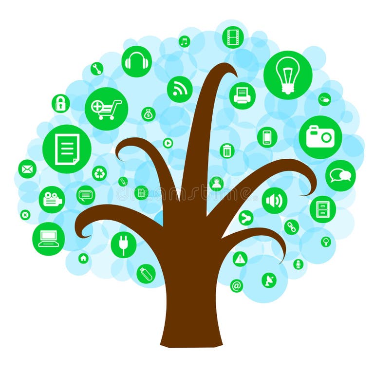 Media Icons Tree Stock Illustrations – 3,491 Media Icons Tree Stock ...