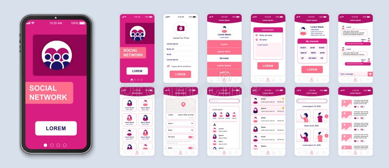 Social Network UI Smartphone Interface Vector Stock Vector ...