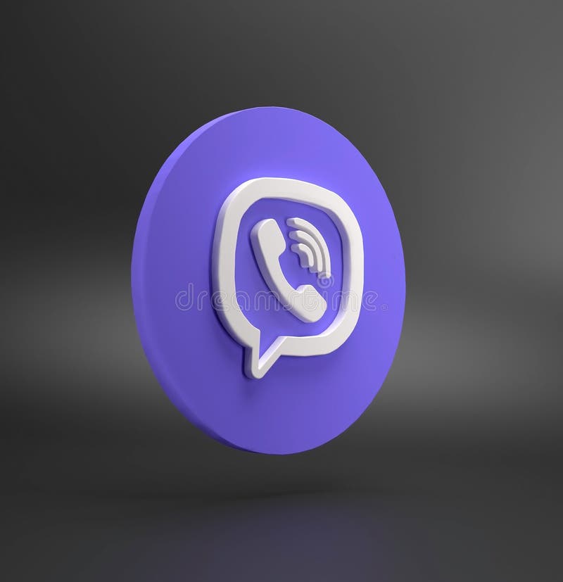 Social Network Viber Icon 3d Illustration Stock Illustration ...