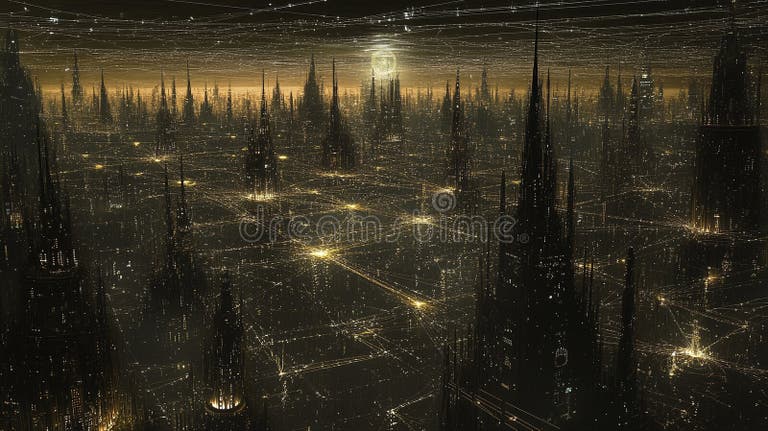 A Social Network Visualized As an Infinite City Where Data Flows ...