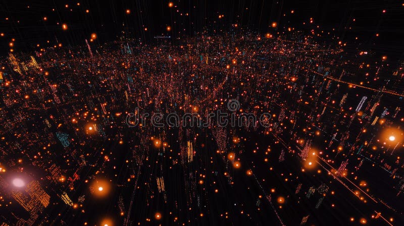 A Social Network Visualized As an Infinite City Where Data Flows ...