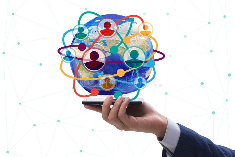 Social Networking Concept with People Stock Image - Image of mobile ...