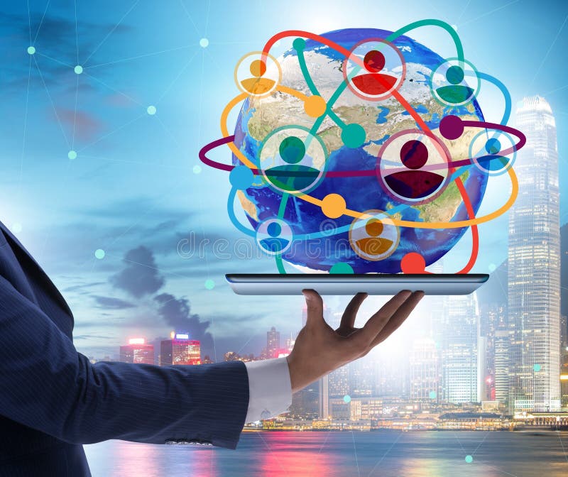 Social Networking Concept with People Stock Photo - Image of managing ...