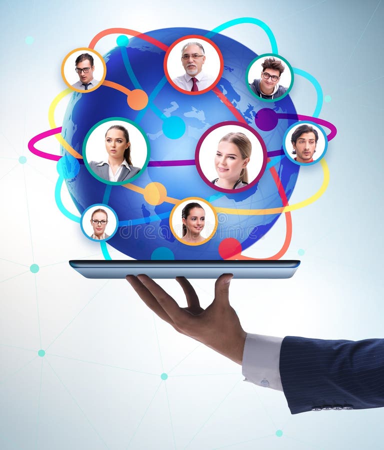 Social Networking Concept with People Stock Image - Image of handsome ...
