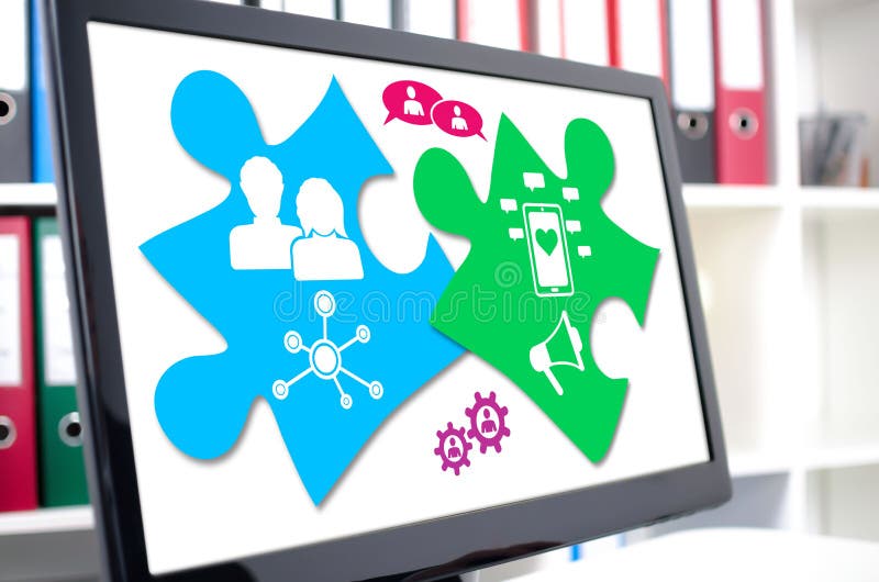 Social Networking Concept on a Computer Screen Stock Image - Image of ...