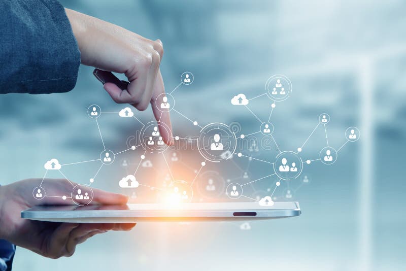 Social Networking Connection . Mixed Media Stock Illustration ...