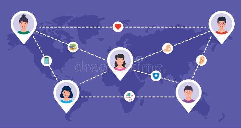 Social Networking and Connection between People Stock Vector ...
