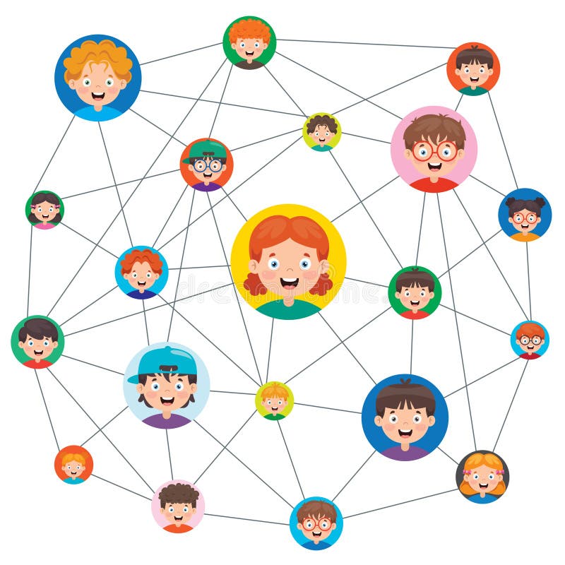 Social Networking and Connection between People Stock Vector ...