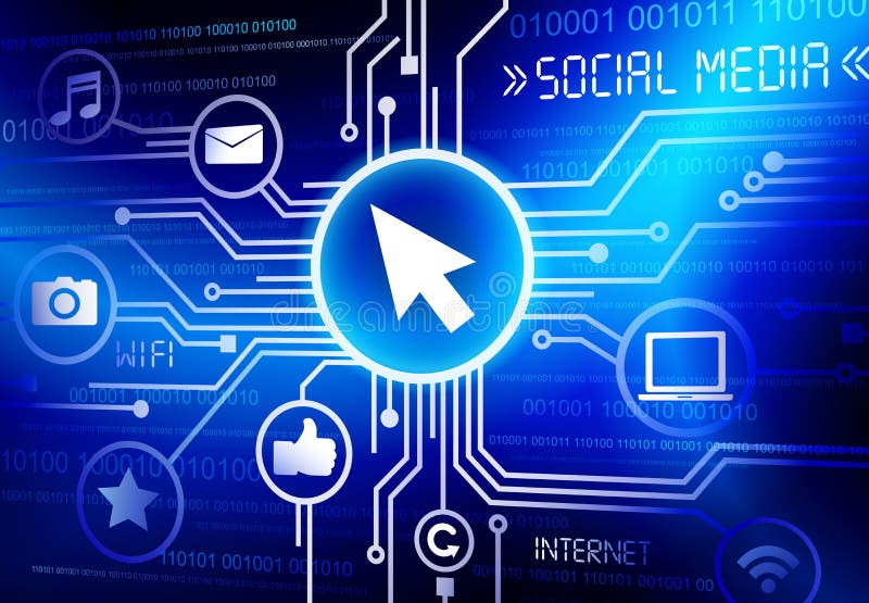 Social Networking Illustration Chart in Blue Stock Illustration ...