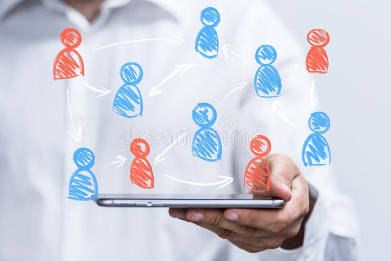 A Social Networking Illustration Team Group Stock Photo - Image of ...