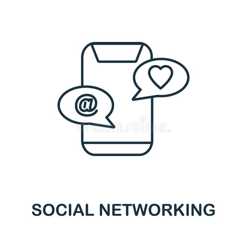 Social Networking Line Icon. Element Sign from Networking Collection ...