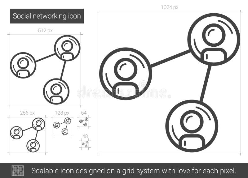 Community Networking Line Icon. Stock Vector - Illustration of media ... Community Networking Line Icon. Stock Vector - Illustration of media ...