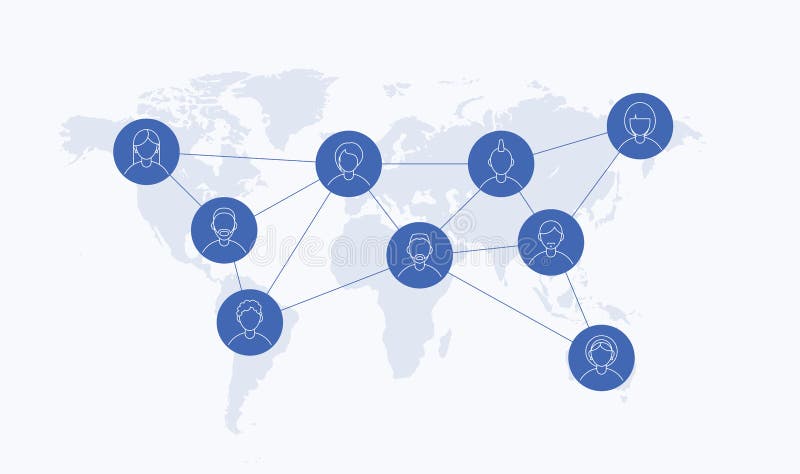 Social Networking Map Infographic Concept. People Connection Concept ...