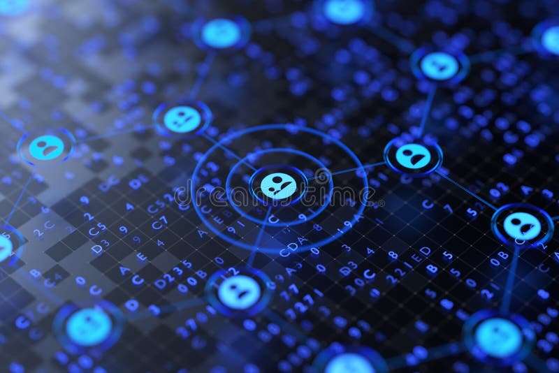 Social Networking Scheme . Mixed Media 3d Render Stock Illustration ...