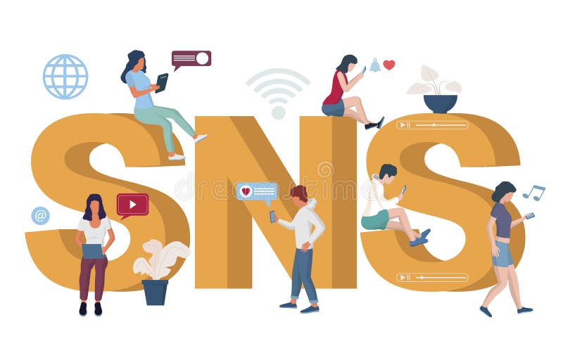 Social Networking Service Typography Vector Banner Template Stock ...