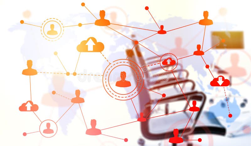 Social Networking Technologies in an Office Stock Illustration ...