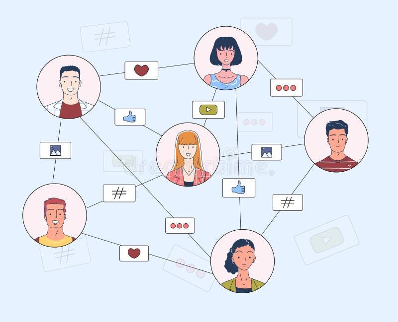 Social Networking Vector Simple Stock Vector - Illustration of sign ...