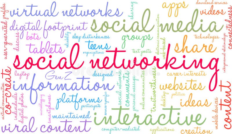 Social Networking Word Cloud Stock Vector - Illustration of networking ...
