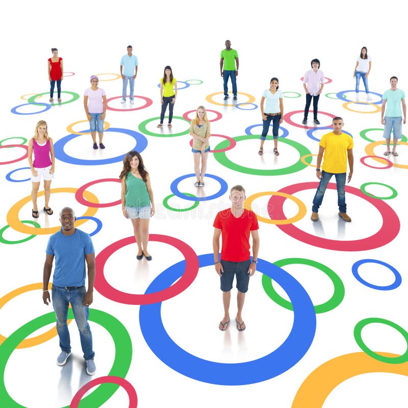 Social Networking Young Group of People Standing Stock Image - Image of ...