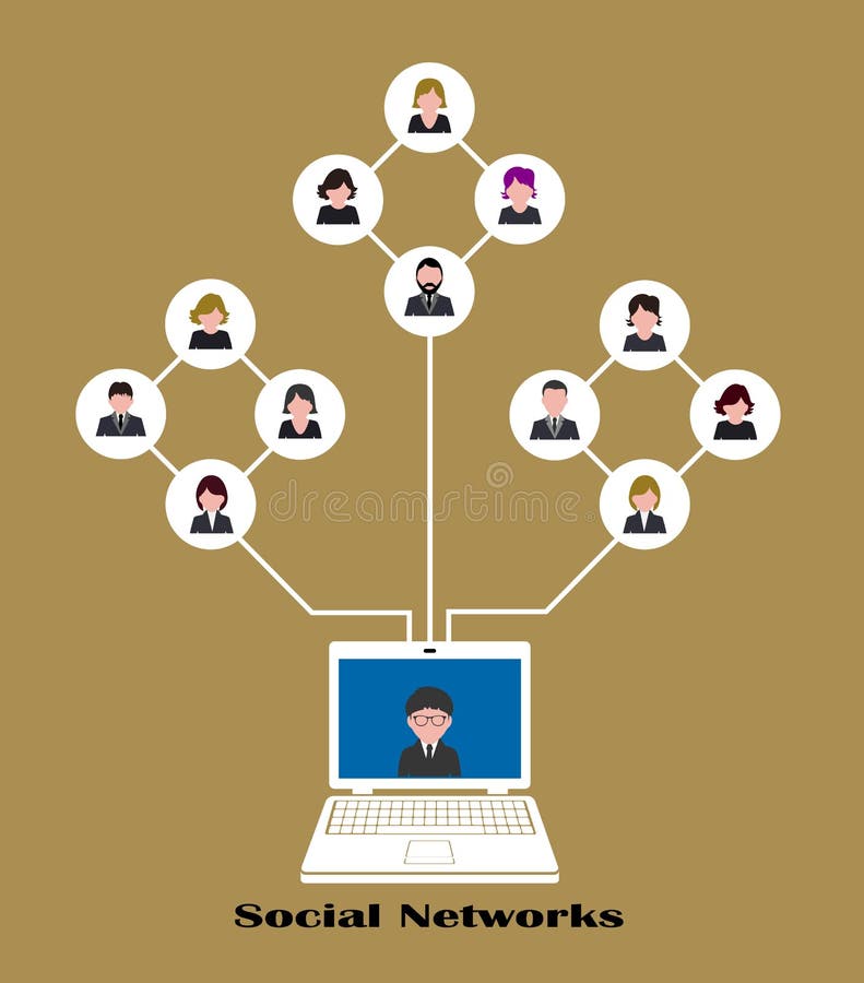 Social Networks Communication People Internet Stock Vector ...