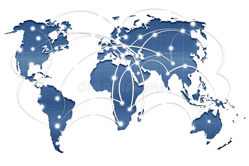 The Social Networks Concept with World Map Stock Illustration ...