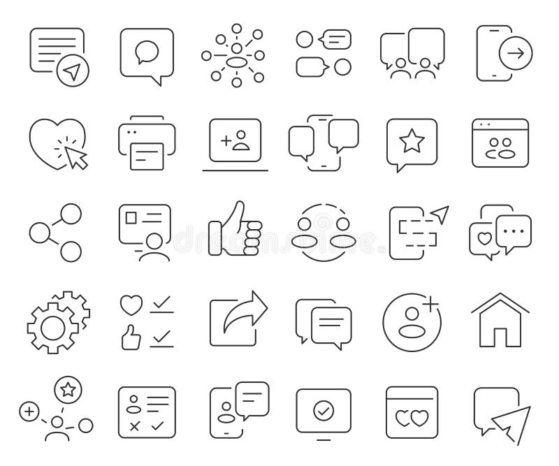 Social Media Outline Icons Stock Illustrations – 90,665 Social Media ...