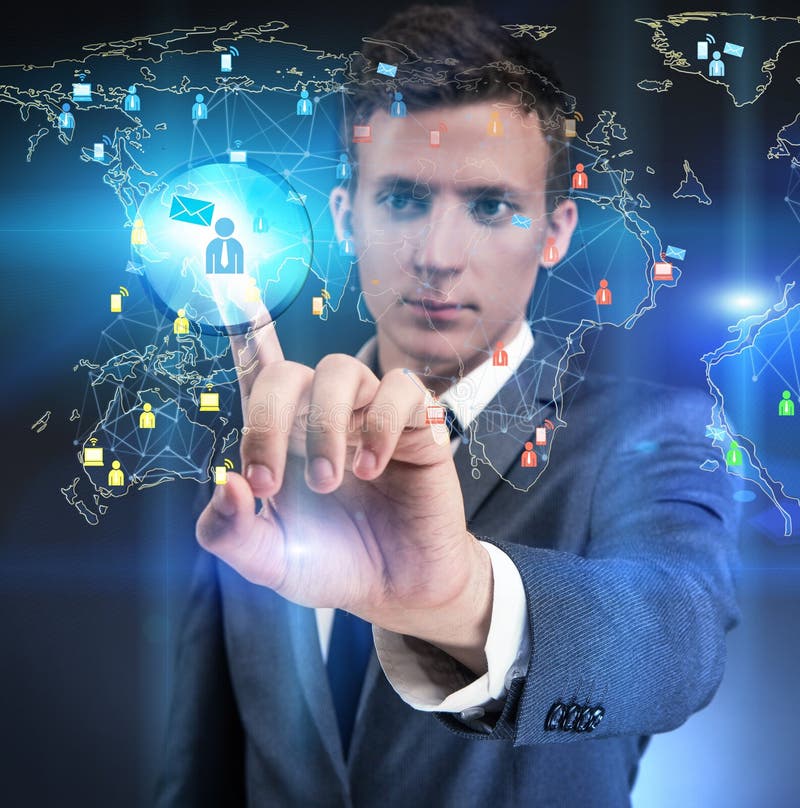 Social Networks and Online Interactions Concept Stock Illustration ...