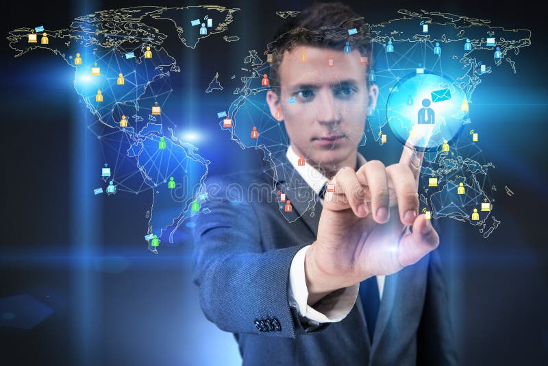 The Social Networks and Online Interactions Concept Stock Image - Image ...