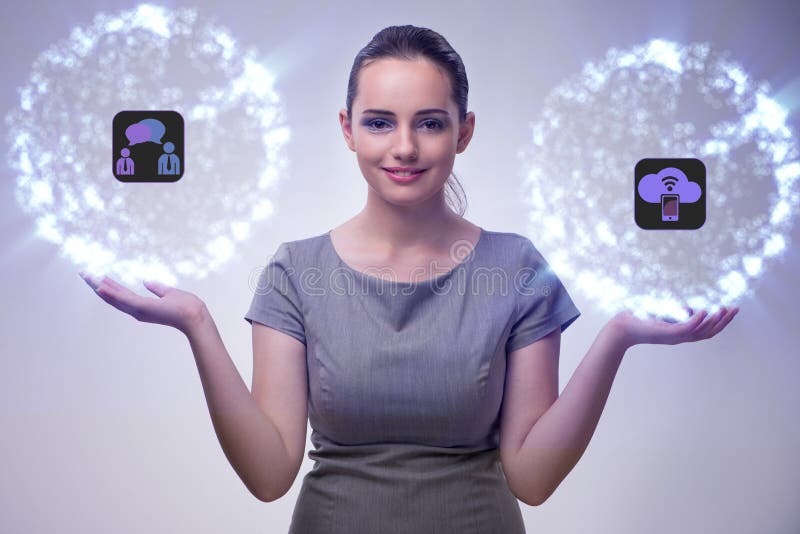 The Social Networks and Online Interactions Concept Stock Image - Image ...