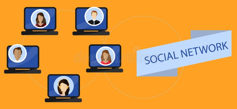 Social Networks Qnd Internet Communication Concept. Flat Illustration ...