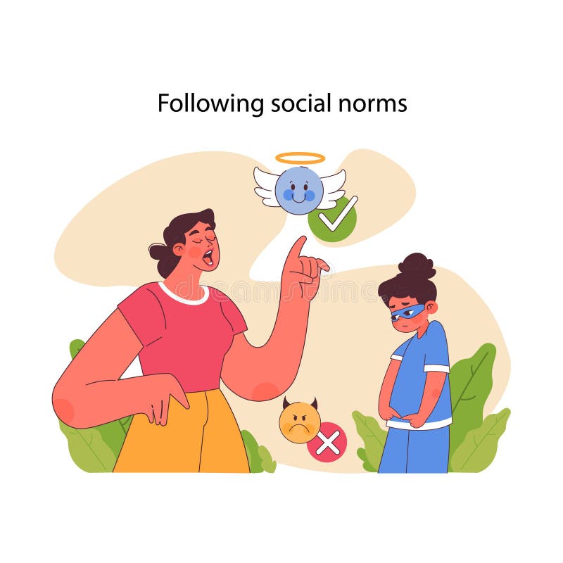 Social Norms Concept. Flat Vector Illustration Ilustración del Vector ...