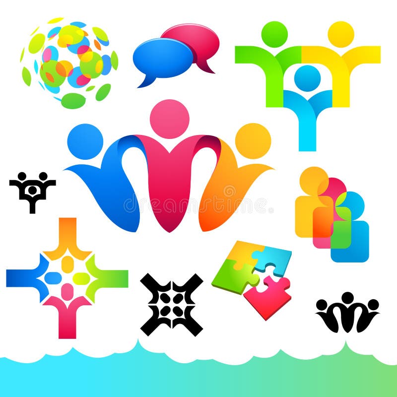 Social People Icons and Elements Stock Vector - Illustration of ...