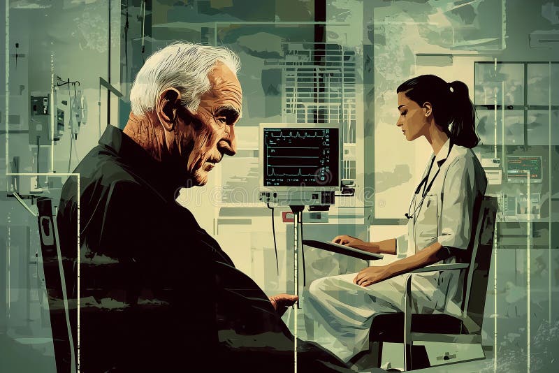 Social Poster about the Problems of an Aging Population. Stock ...