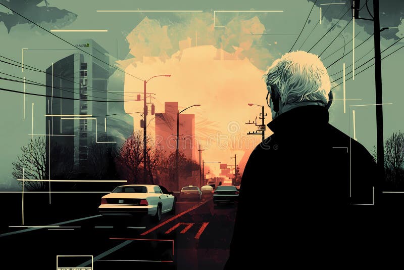 Social Poster about the Problems of Old Age. Stock Illustration ...