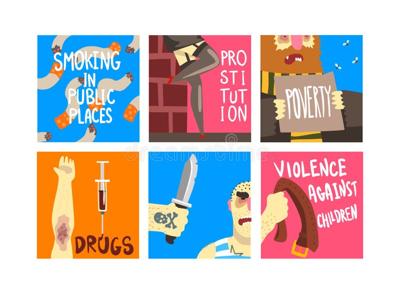 Social Problem Poster with Harmful Indifference and Immorality Vector ...