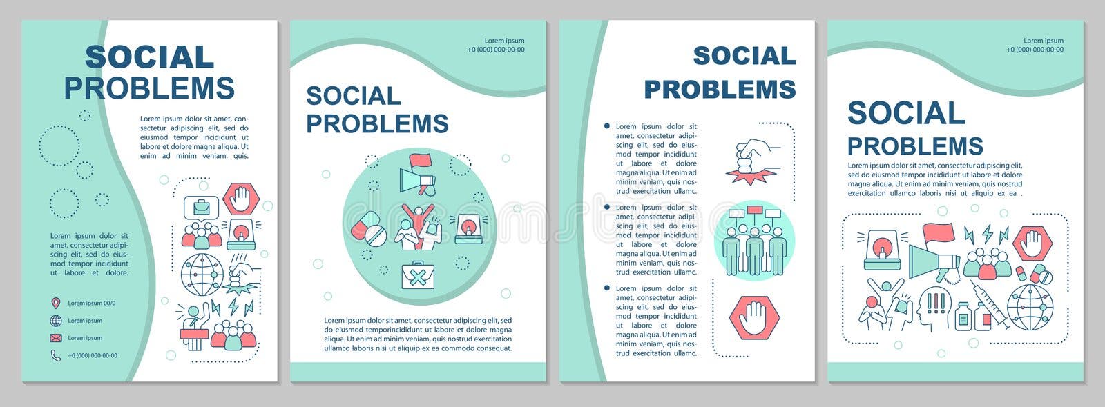Social Problems, Issues Poster Template Layout. Violence, Abuse and ...