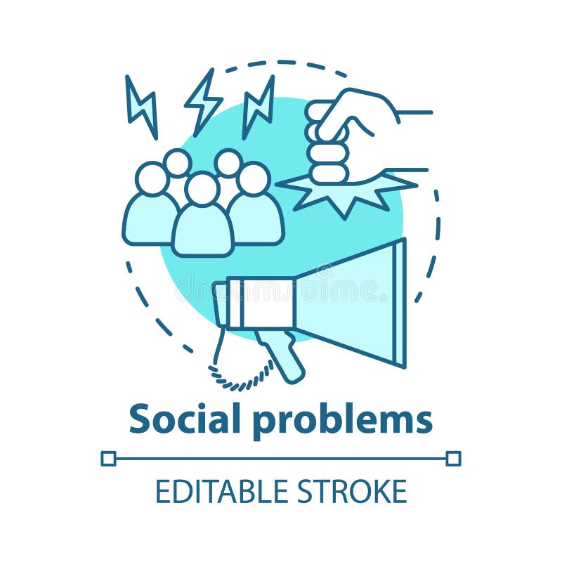 Social Problems Concept Icon. Violence, Social Abuse and Harassment ...