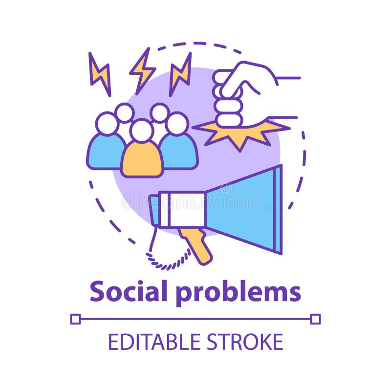 Social Problems Concept Icon. Violence, Social Abuse and Harassment ...