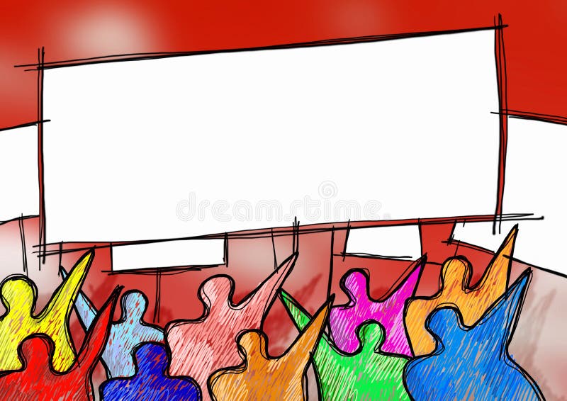 Social Problems Concept Image. a Group of People Protest To Enforce ...