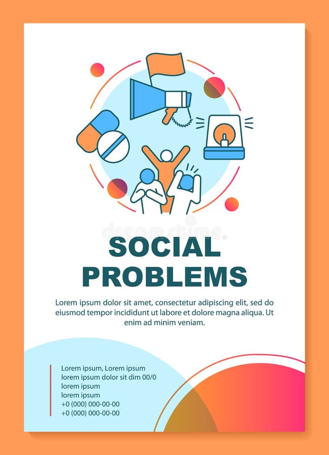 Social Problems, Issues Poster Template Layout. Social Disorganization ...