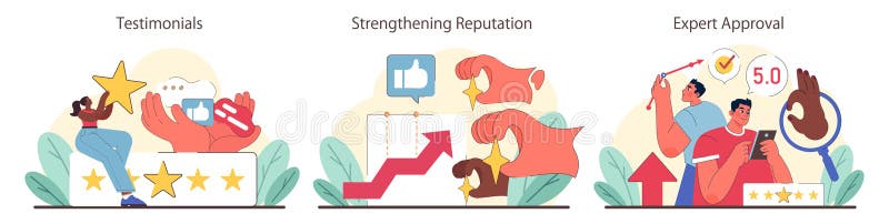 Social Proof Concept. Customer Testimonials, Reputation Growth, and ...