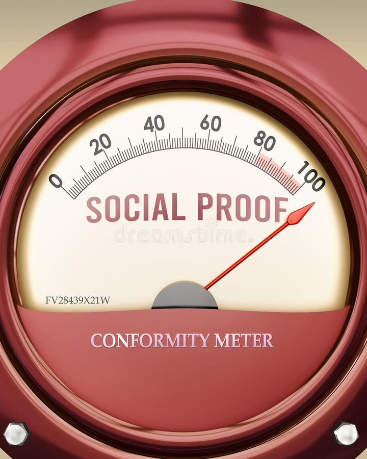 Social Proof and Conformity Meter that is Hitting a Full Scale, Showing ...