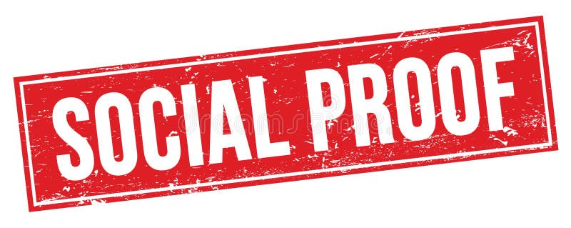 SOCIAL PROOF Text on Red Grungy Rectangle Stamp Stock Illustration ...