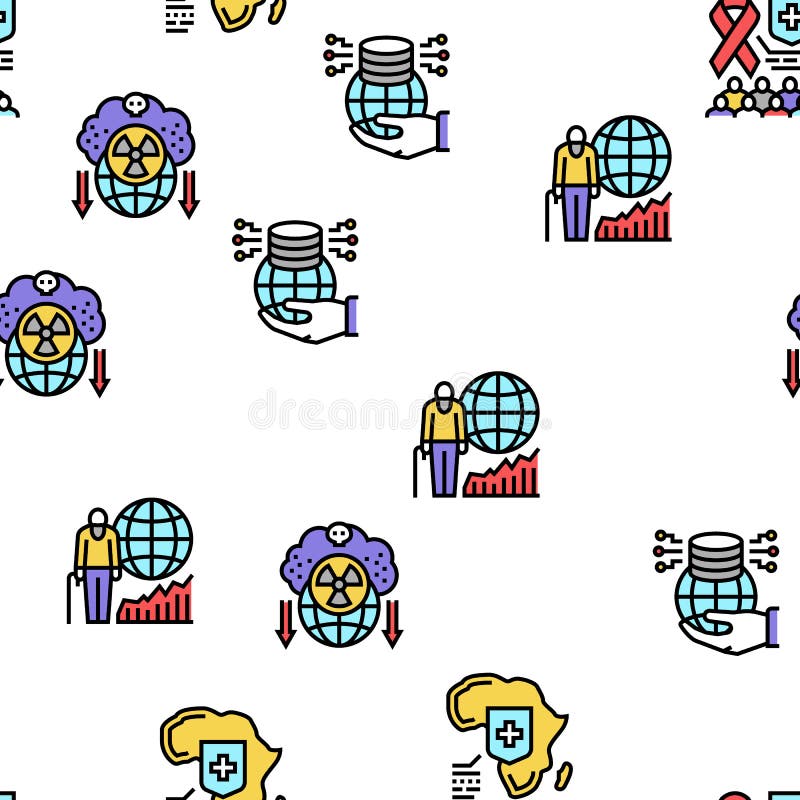 Social Public Problems Worldwide Vector Seamless Pattern Stock Vector ...